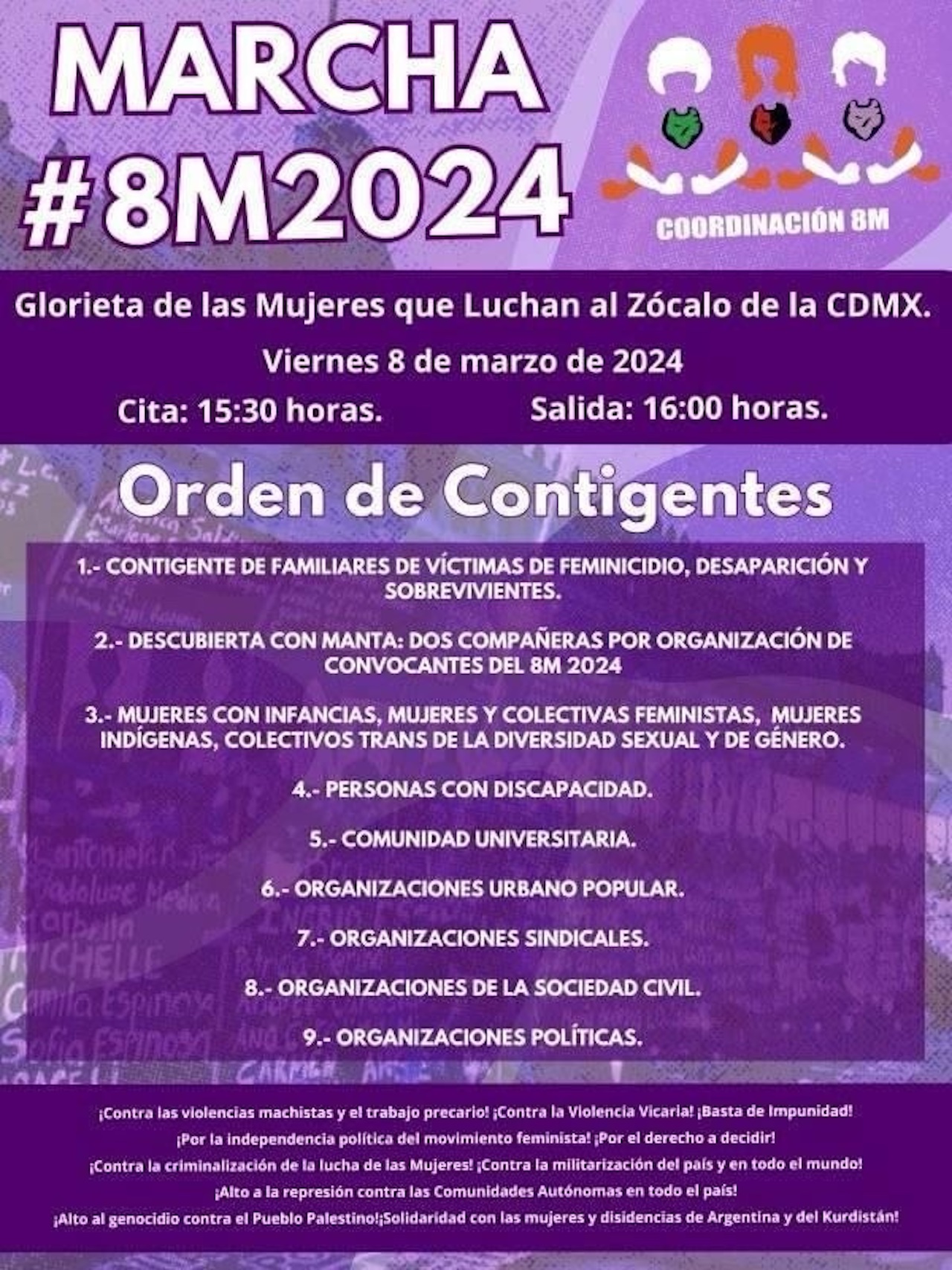 Marcha 8 de marzo: hora, dónde empieza, ruta y calles cerradas